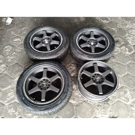 Jual Velg Hsr Te37 Seken Ring 16 Pcd 5x100 5x114 Grey Ban 205 50 R16 3pcs Buat Ertiga Granmax