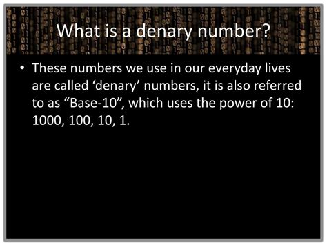 Denary To Binary Numbers And Binary To Denary Ppt Download