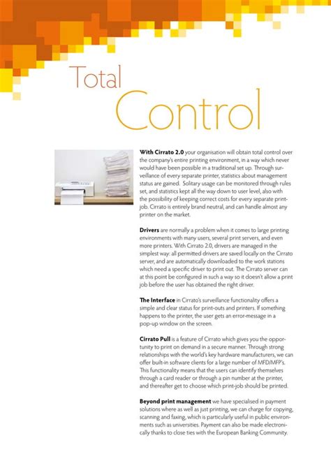 Cirrato Print Management System Presentation PDF