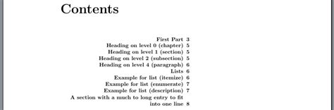 Table Of Contents Alignt Toc Around Space Between Chapter Titles And