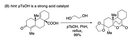 Solved B Hint Ptsoh Is A Strong Acid Catalyst Me Oh Me Ho Cooh O
