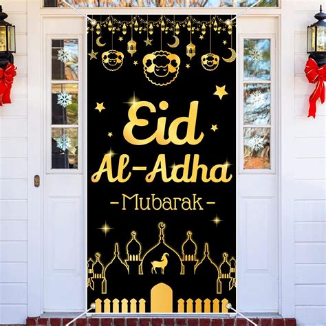 708 X 354 Inch Eid Al Adha Decorations Black Gold Eid Ul Adha
