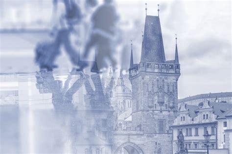 Travel To Prague Czech Repuiblic Abstract Double Exposure Concept