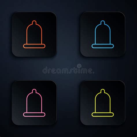 Color Condom In Package Safe Sex Icon Isolated On White Background Safe Love Symbol Stock