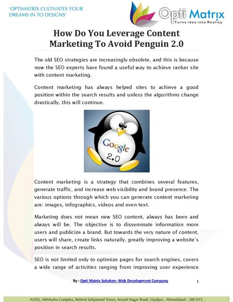 How Do You Leverage Content Marketing To Avoid Penguin Powerpoint