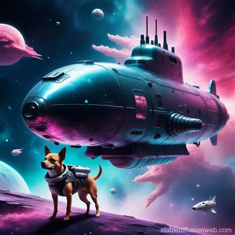 Cyberpunk Astronauts Space Nebula Voyage Stable Diffusion Online