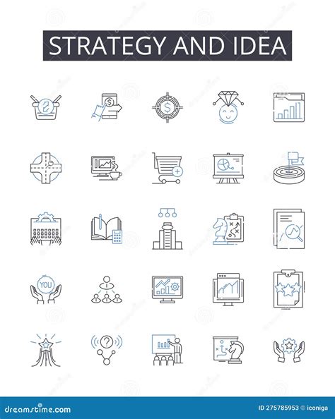 Approach And Method Line Icons Collection Strategy Framework System