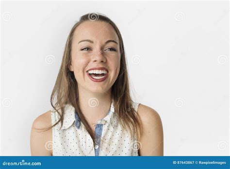 Caucasian Woman Having Fun Portrait Stock Image Image Of Mood Funny