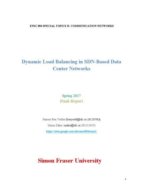 Dynamic Load Balancing In Sdn Based Data Center Network Pdf