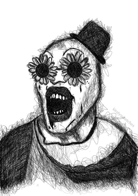 Art The Clown Terrifier Scary Drawings Creepy Drawings Horror Drawing