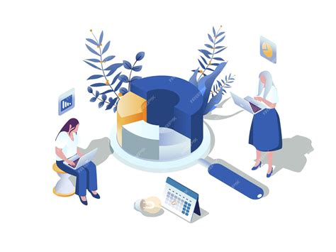 Premium Vector Big Data Analytics Concept 3d Isometric Web Scene
