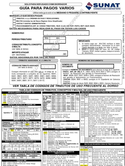 GuÍa Para Pagos Varios 1662