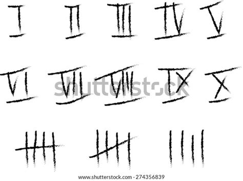 Handwritten Roman Numerals Set Line Counting Stock Vector Royalty Free