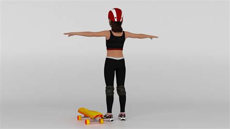 Skater Girl Sports 3d Model By Trish
