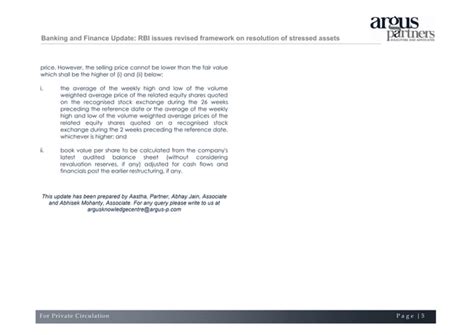 RBI Issues Revised Framework On Stressed Assets PDF