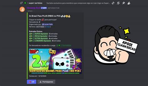 Sorteio Exclusivo De Brawl Pass Plus No Discord Exclusividade P