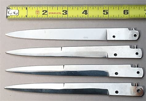 Four Loose 6 Italian Auto Stiletto Blades Nos Vintage Spare Parts C1984
