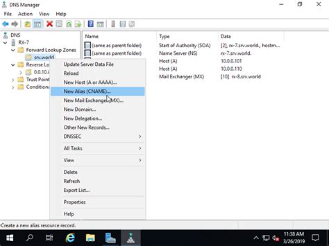 Windows Server 2019 Dns Server Add Cname Record Server World