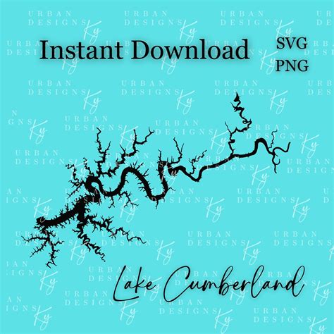 Lake Cumberland Kentucky Map Svg Png Instant Digital File Download