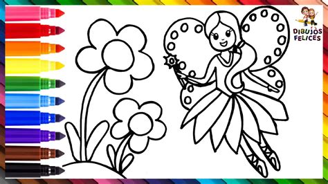 Cómo Dibujar Una Hada Dibuja y Colorea Una Linda Hada Dibujos