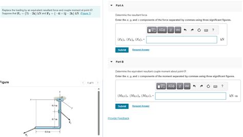 Solved Part Areplace The Loading By An Equivalent Resultant