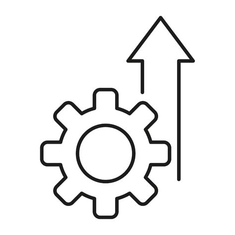 Pijl Versnellingspictogram Tech Symbool Vectorillustratie Premium Vector