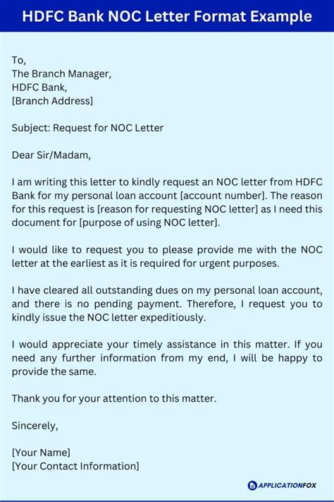6 Samples Application For Noc From Bank