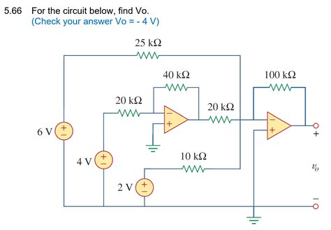 Solved For The Circuit Below Find Vo Check Your Chegg