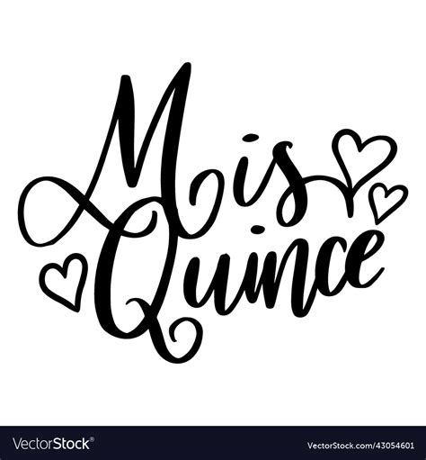 Mis Quince Lettering Element Royalty Free Vector Image