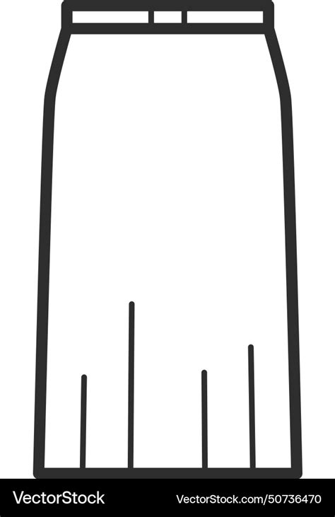 Long Skirt Line Icon Female Fashion Woman Vector Image