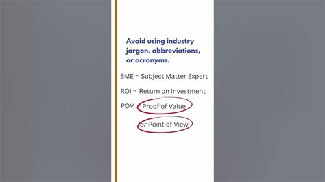 Avoid Jargon Abbreviations And Acronyms Youtube