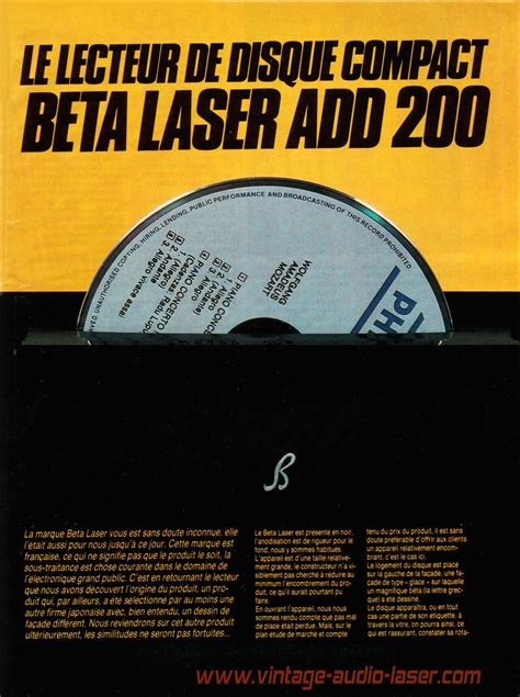Beta Laser Add 200 Vintage Audio Laser