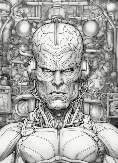 Lexica Coloring Page For Adults Caricature Art The Brainless