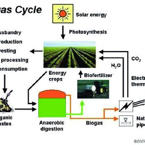 Illustration Of Biogas Cycle Formation And Applications Scheme Taken