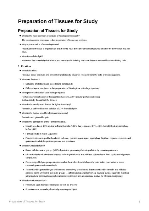 Solution Tissue Preparation For Histological Study 2022 Studypool