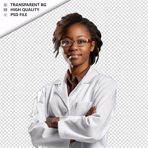 Premium Psd Black Woman Biomedical Engineer On White Background White