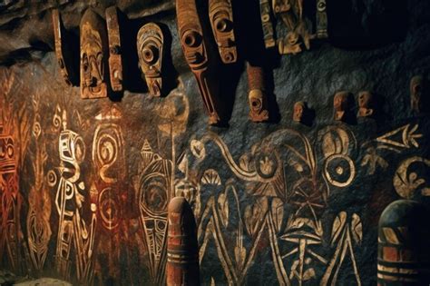 Premium Ai Image Closeup Of Tribal Symbols And Patterns In A Hidden