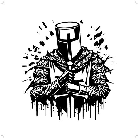 Premium Vector Crusader Silhouette People In Graffiti Tag Hip Hop