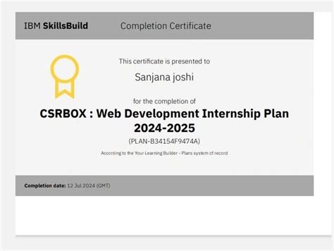 Sanjana Joshi On Linkedin Webdevelopment Ibm Internshipexperience