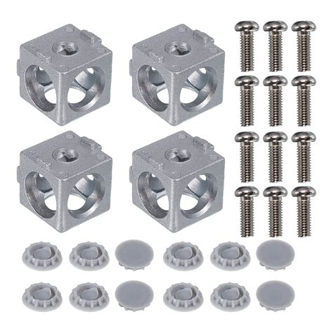 4set 20x20x20mm 3 Way Corner Bracket Cube 3030 Series Aluminum Profile