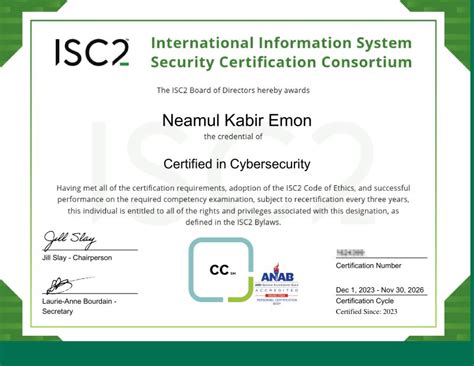 Neamul Kabir Emon On Linkedin Cybersecurity Cc Isca2 Cybersecurityprofessional