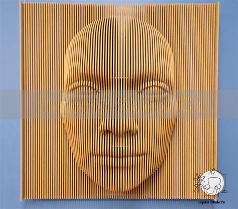 Parametric Face 3d Wood Wall Decor Art Large Human Face Etsy