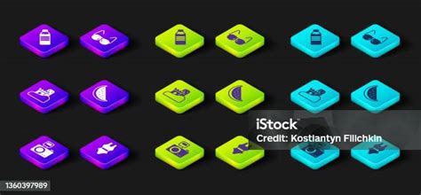 플래시 수영복 모래 성 수박 안경 및 물 병 아이콘으로 사진 카메라를 설정합니다 벡터 3차원 형태에 대한 스톡 벡터 아트 및 기타 이미지 Istock