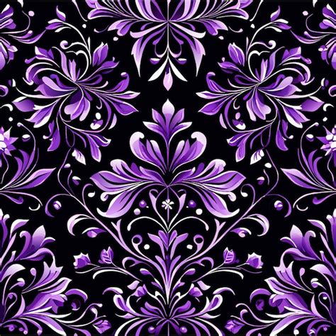 Premium Vector Decorative Background With A Purple Damask Pattern