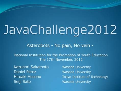 Javachallenge 2012 Result Ppt
