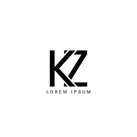 알파 ⁇ 글자 로고 Kz Zk K 및 Z 프리미엄 벡터