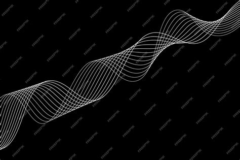 Premium Vector Vector Spiral Flowing Line Art Black And White Particle Vector Abstract Background