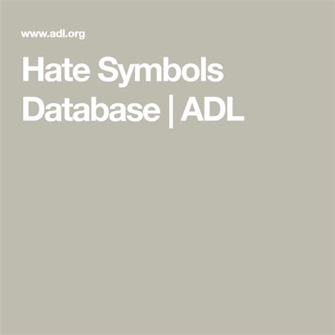 Hate Symbols Database Adl Anti Defamation League Hate Multiple