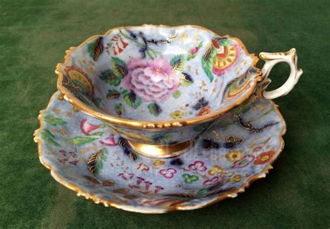 Чайная пара Цветущий сад Завод братьев Корниловых Старинные чайные чашки Фарфор Чайные чашки