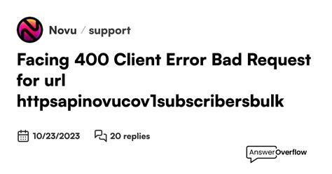 Facing 400 Client Error Bad Request For Url V1subscribersbulk Novu